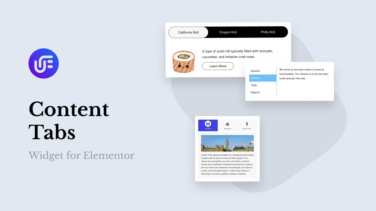 Content Tabs Widget For Elementor Youtube