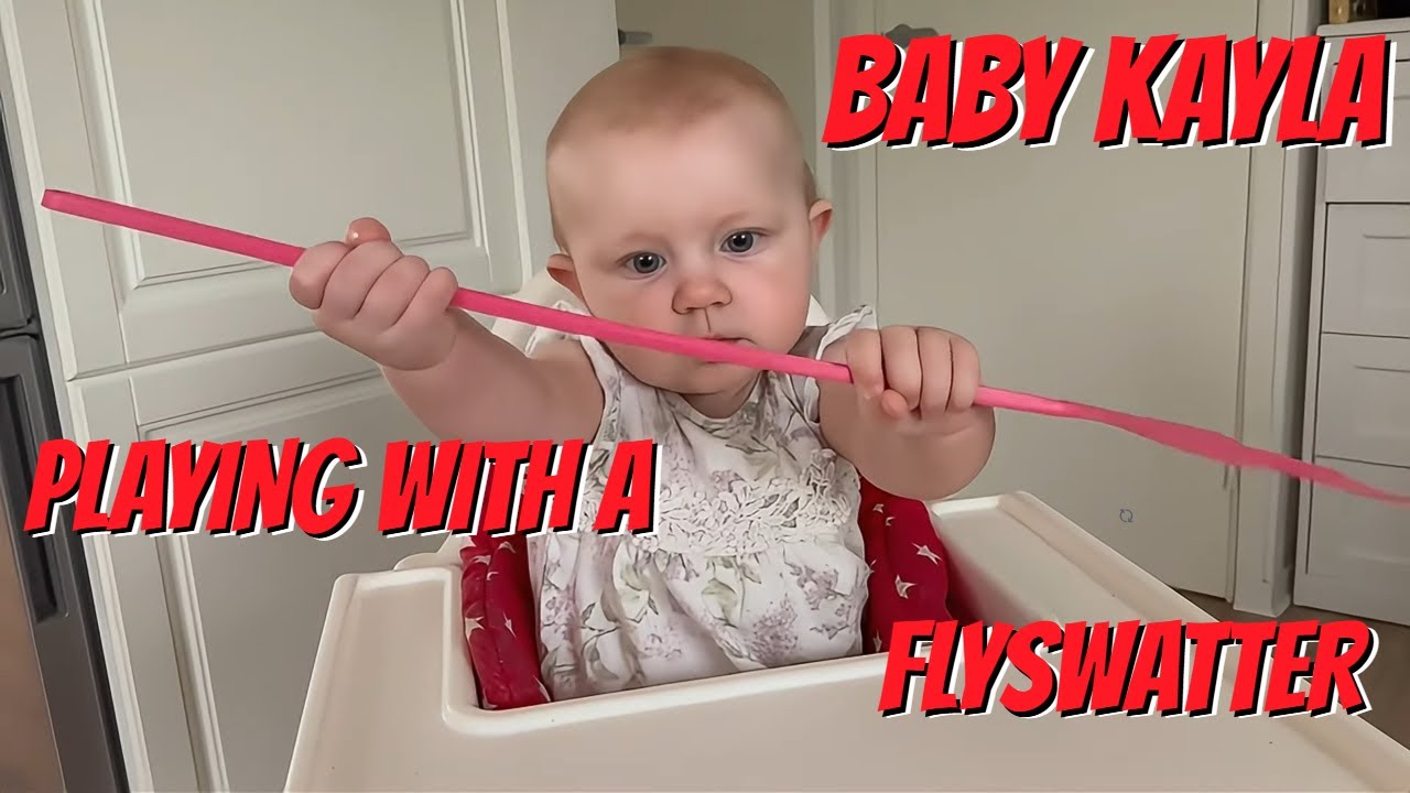 Baby Kayla's Hilarious 1-Minute Flyswatter Adventure! - YouTube