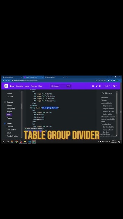 What Is Thead Tbody And Tfoot In Bootstrap Shorts Bootstraptutorial Youtube