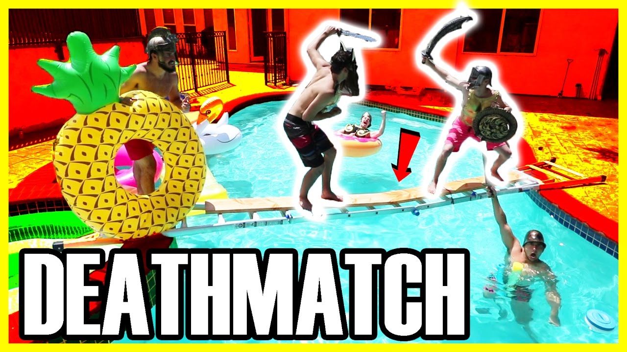 GLADIATOR DEATHMATCH OVER OUR POOL - YouTube