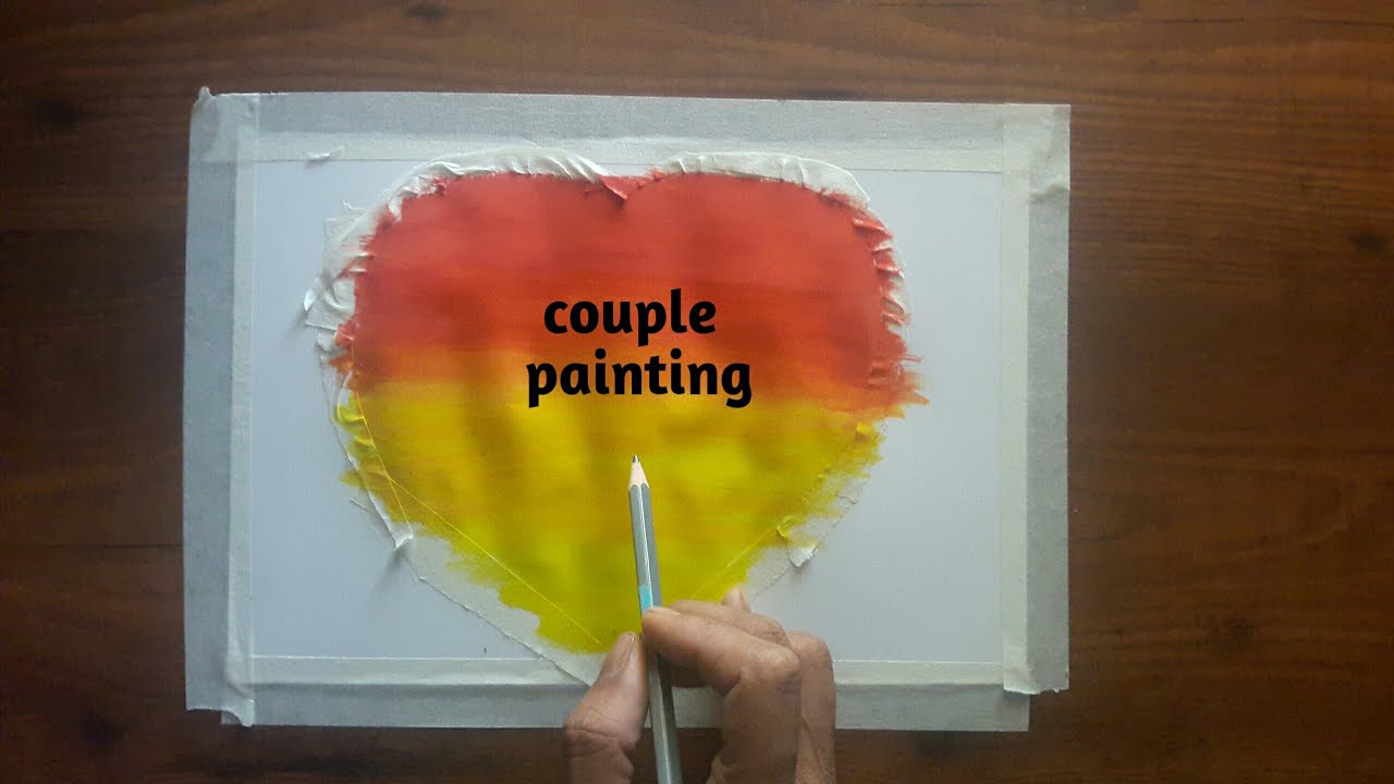 Easy couple painting for poster colour painting for Beginners - YouTube