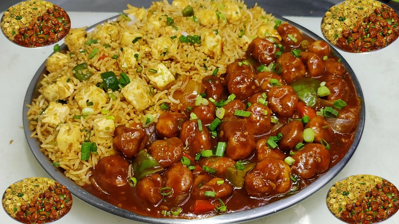Soya Chilli Gravy with Paneer Fried Rice | सोया चिल्ली ग्रेवी पनीर ...