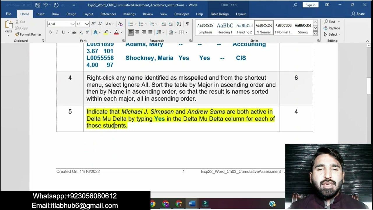 Exp22_Word_Ch03_CumulativeAssessment_Academics | Ch03_CumulativeAssessment_Academics - YouTube