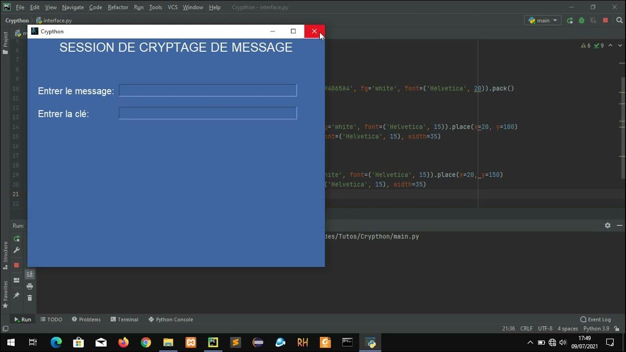 Programme de cryptage en python (Crypthon) #3 - YouTube
