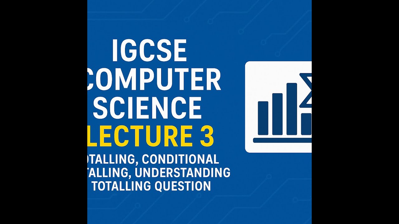 Lecture 3 – Totalling & Conditional Totalling | Understanding Totalling ...
