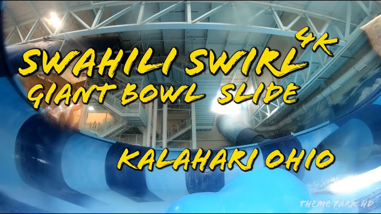 [4K] Swahili Swirl Giant Bowl Slide Kalahari Sandusky Ohio - YouTube