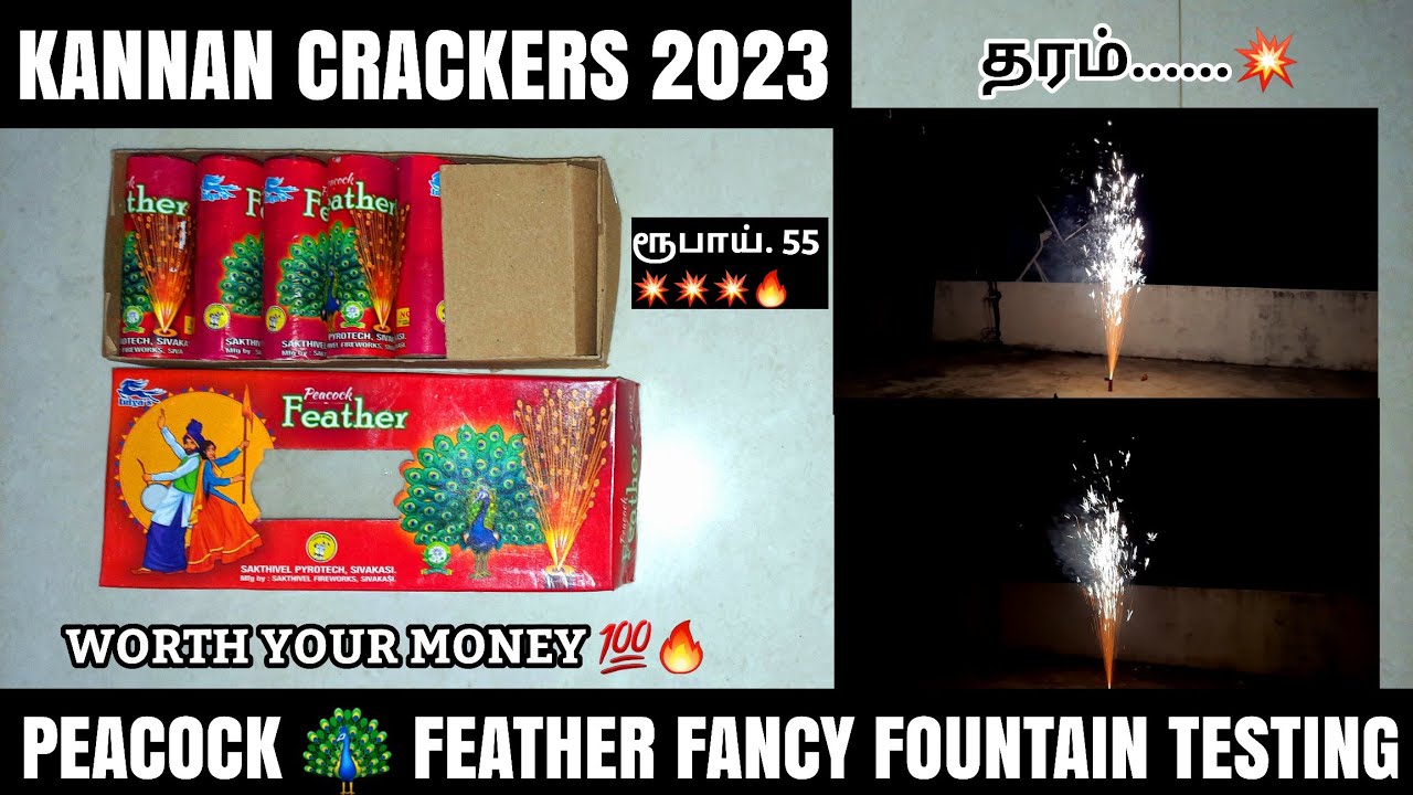 Kannan Crackers 2023 Peacock Feather Fountain Testing | Sivakasi ...