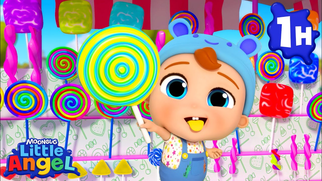 Learn Colors with Lollipops 🍭 Colorful Little Angel Sing Along Nursery ...