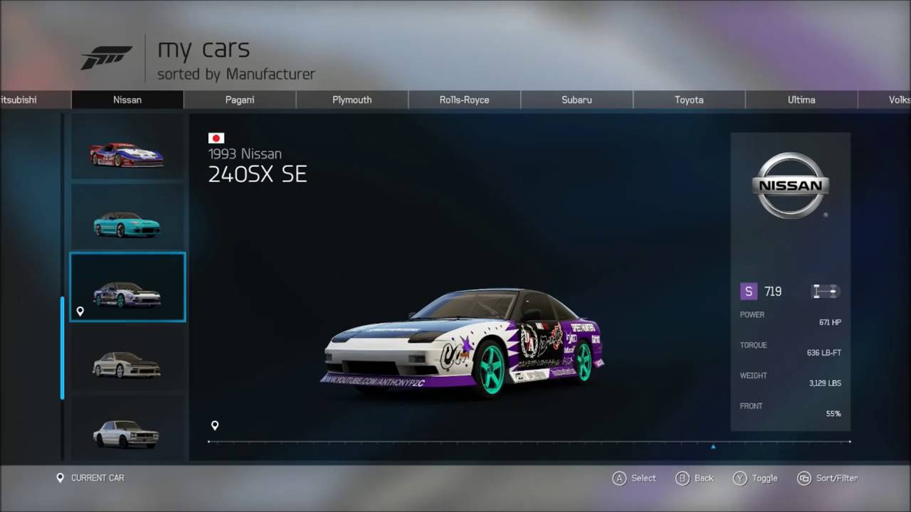 Forza Motorsport 6 - Drift Tune 240SX Beginner Tune - YouTube