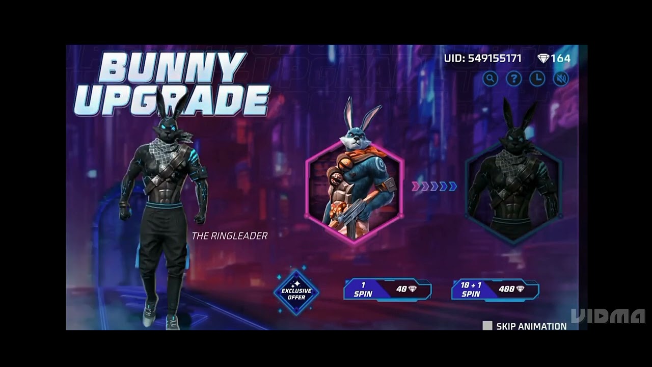 Free Fire Bunny Upgrade Me Kitna Diamond Lagega | Spin Neon Bunny ...