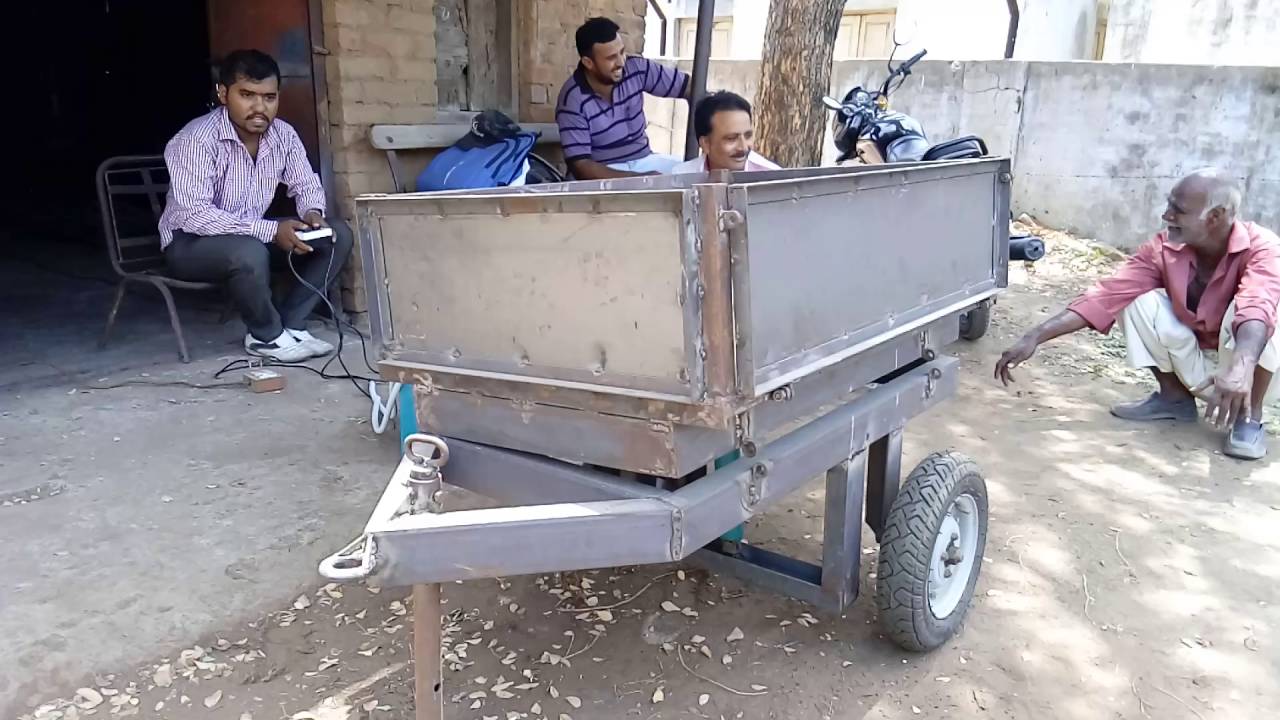 3 WAY DUMPING TRAILER USING HYDRAULIC SYSTEM 2 - YouTube