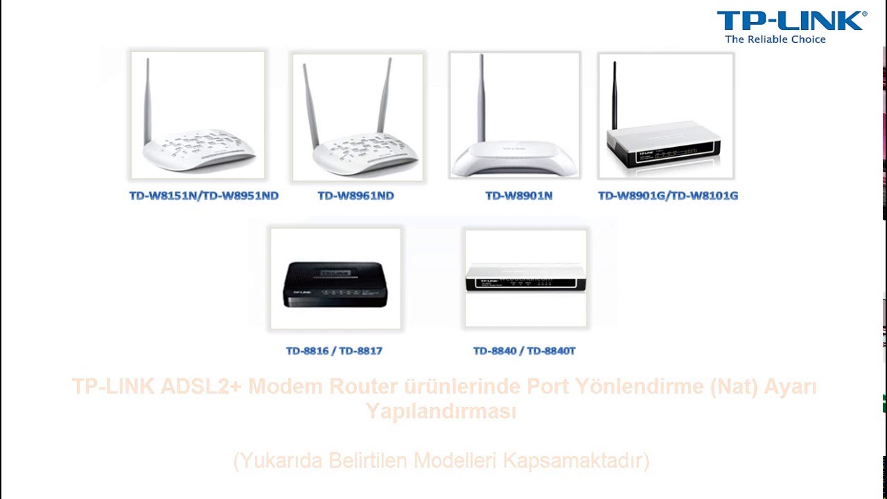 TP-LINK ADSL2+ Modem Router Ürünlerinde Port Yönlendirme (NAT) Ayarı ...