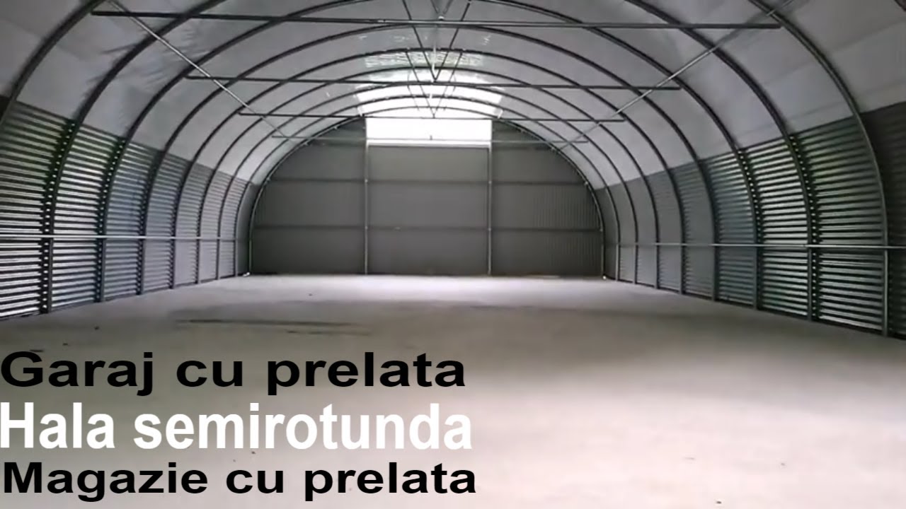 Model magazie de tabla Garaj-structura metalica acoperit cu prelata ...