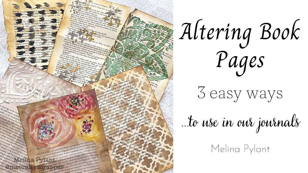 JOURNAL MAKING - ALTERED BOOK PAGES - 3 EASY WAYS - YouTube