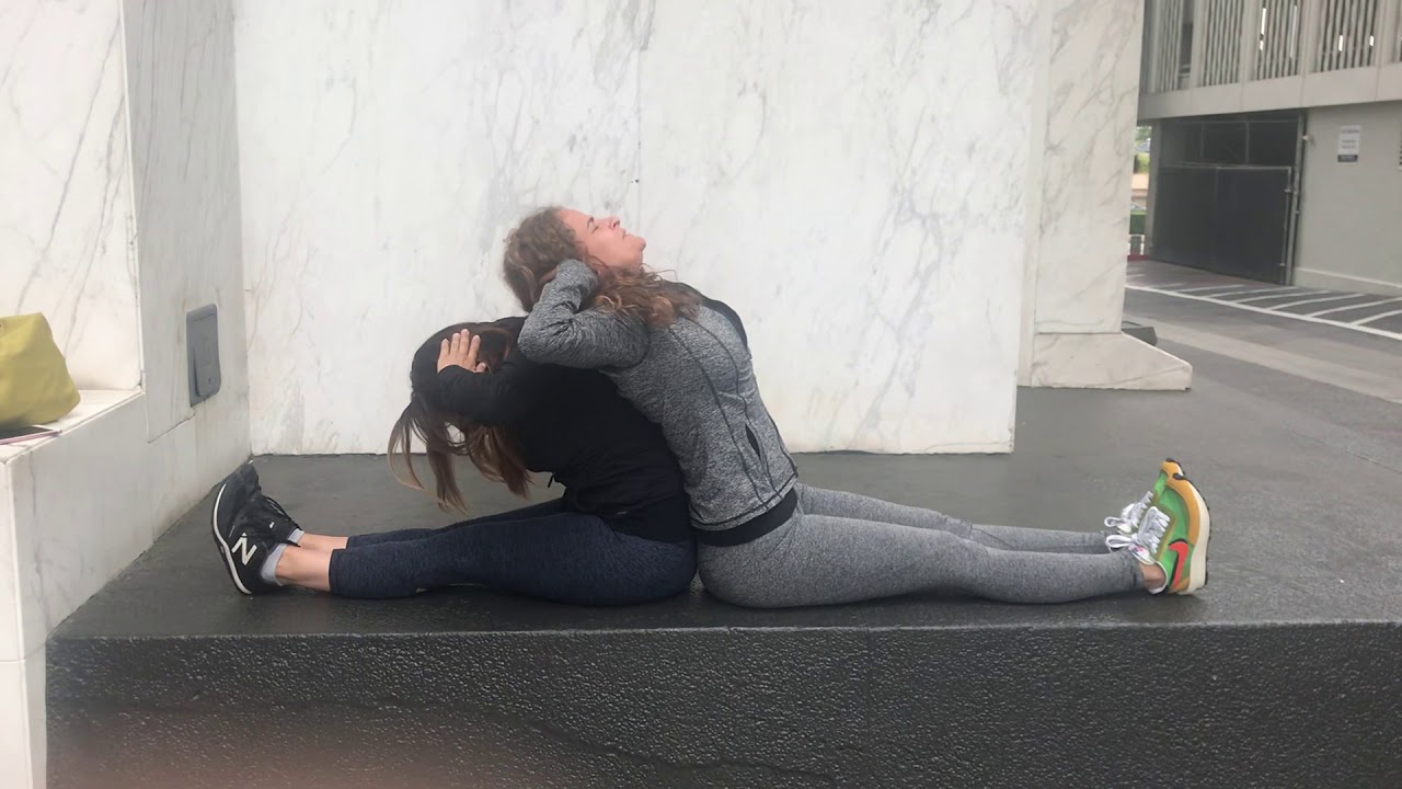 Back flexion/hamstring stretch - YouTube