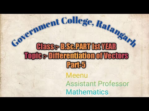 Vector calculus (Example on differentiation of vectors part-2) - YouTube