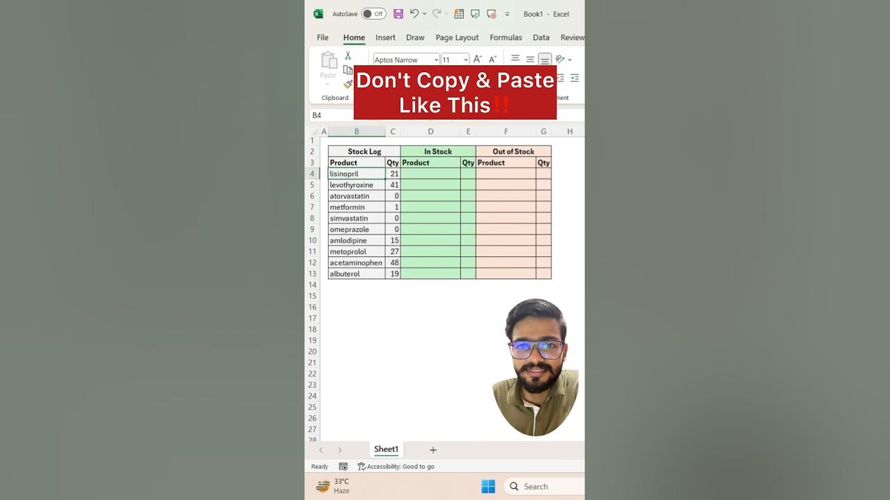 Don T Copy And Paste In Excel‼️instead Use Amazing Trick Exceltips Excel Shorts Exceltricks