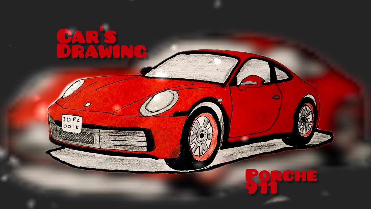 How to draw porsche 911/How to draw porsche car step by step/car's ...