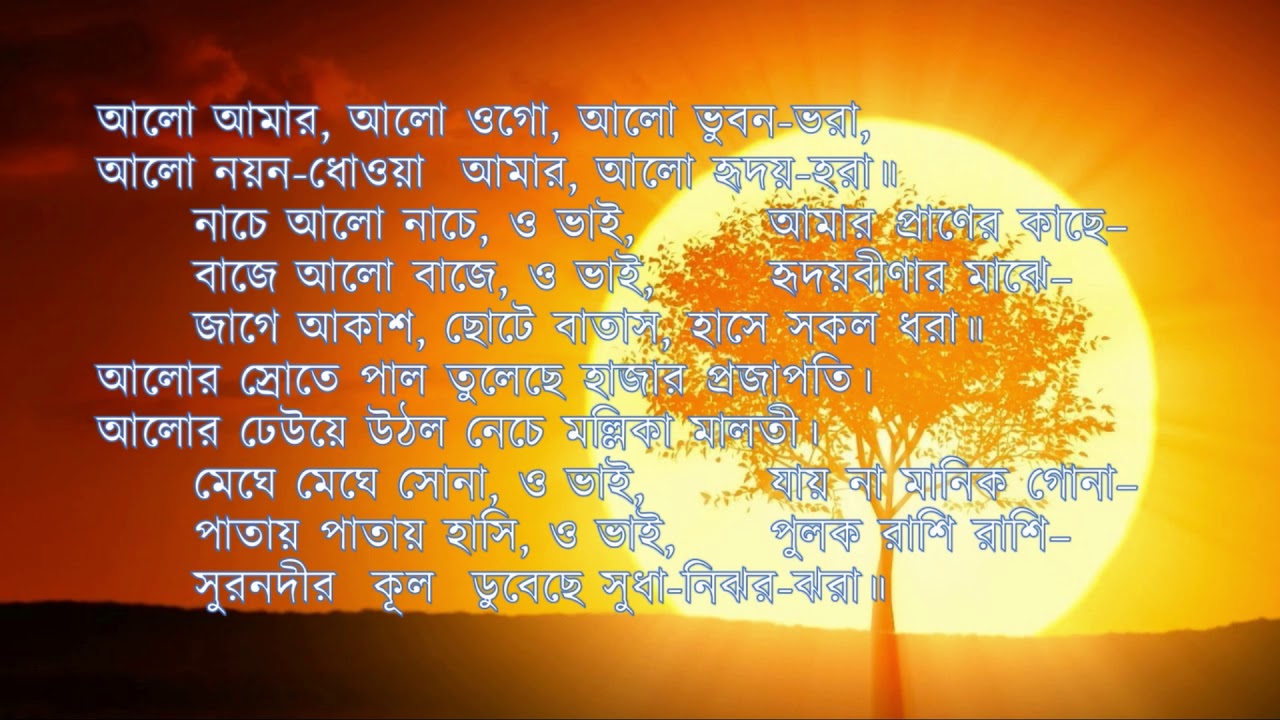 আলো আমার আলো ওগো track। Alo amar alo ogo karaoke with lyrics | Piano ...