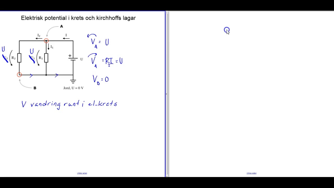 Elektrisk potential i sluten krets och kirchhoffs lagar - YouTube
