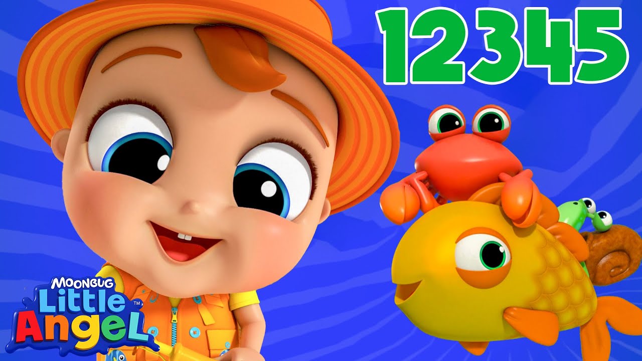 12345 Once I Caught A Fish Alive 🐟 Little Angel Nursery Rhymes & Kids ...