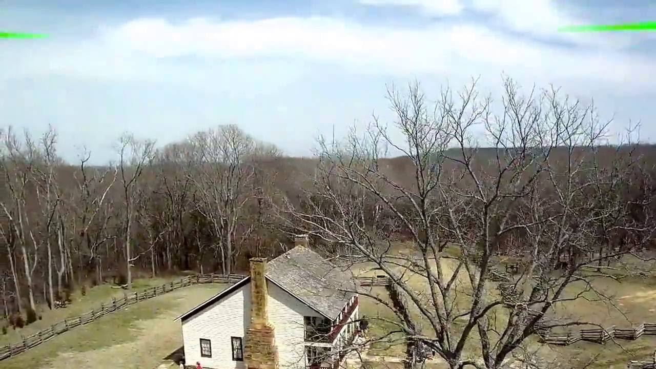Pea Ridge Civil War Battlefield, Pea Ridge, Arkansas. Quadcopter aerial ...