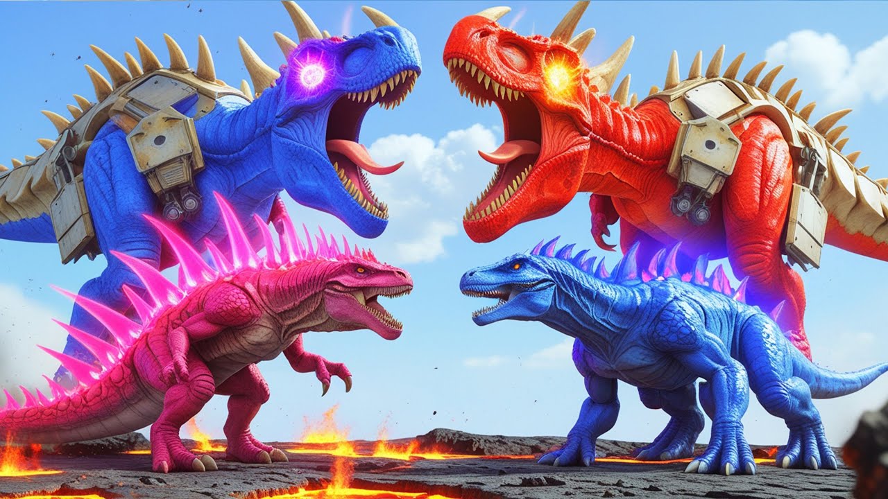 Epic Dinosaur Tyrannosaurus Rex and Indominus Rex Spider-Man Battle in ...