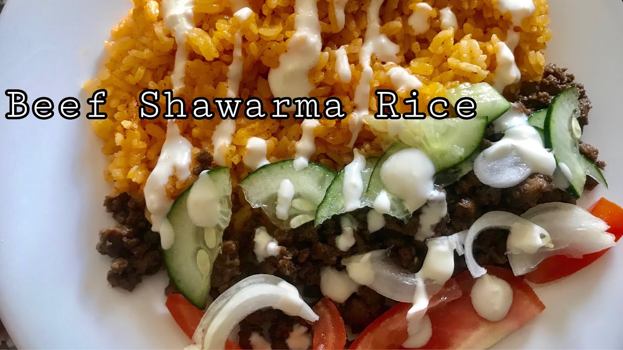 Shawarma rice with yogurt sauce - YouTube