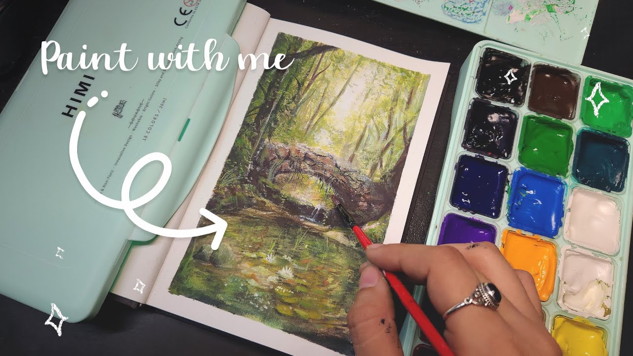 🌱Paint with Me | Gouache Forest Painting ️ - YouTube