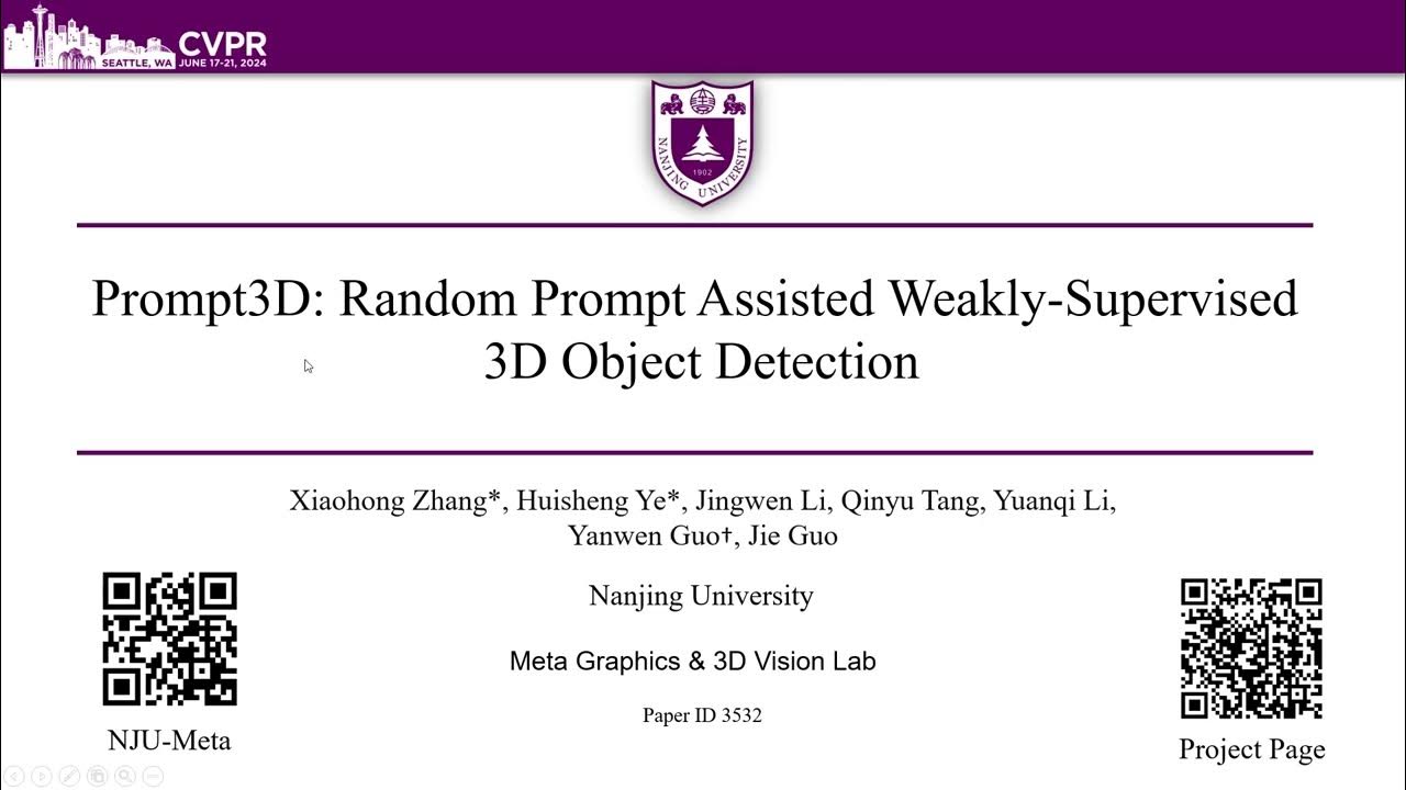 [CVPR 2024] Prompt3D: Random Prompt Assisted Weakly-Supervised 3D Object Detection - YouTube