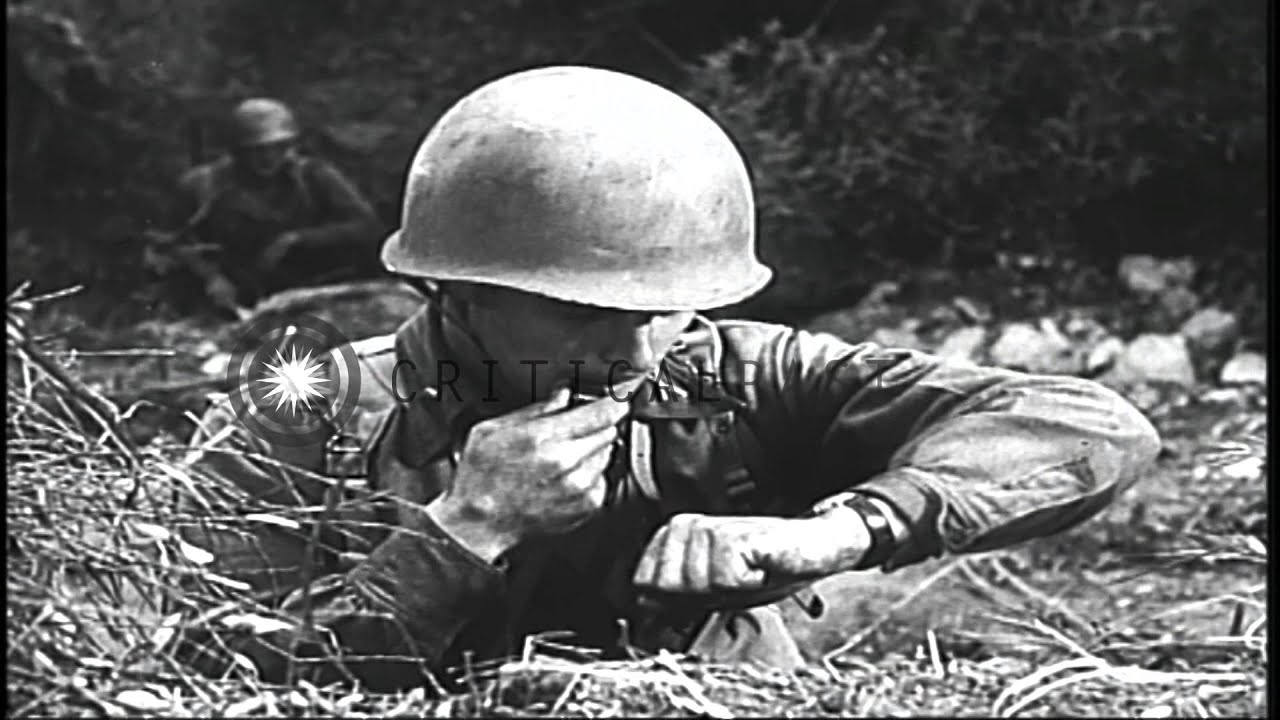 Jim,a soldier fires from a dugout and advances ahead during World War ...