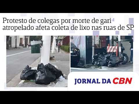 Protesto de colegas por morte de gari atropelado por motorista bêbado afeta coleta de lixo em SP