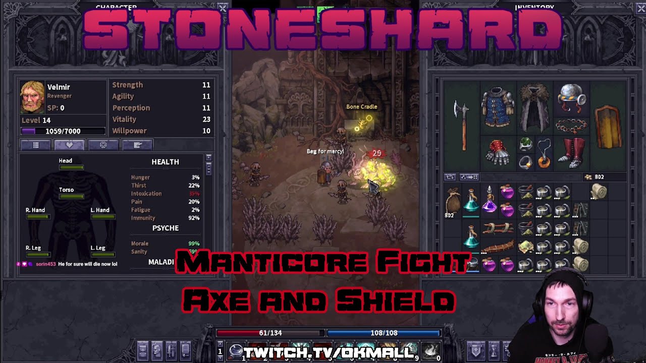 Full Vitality Axe n Shield vs Manticore | Permadeath | Stoneshard ...