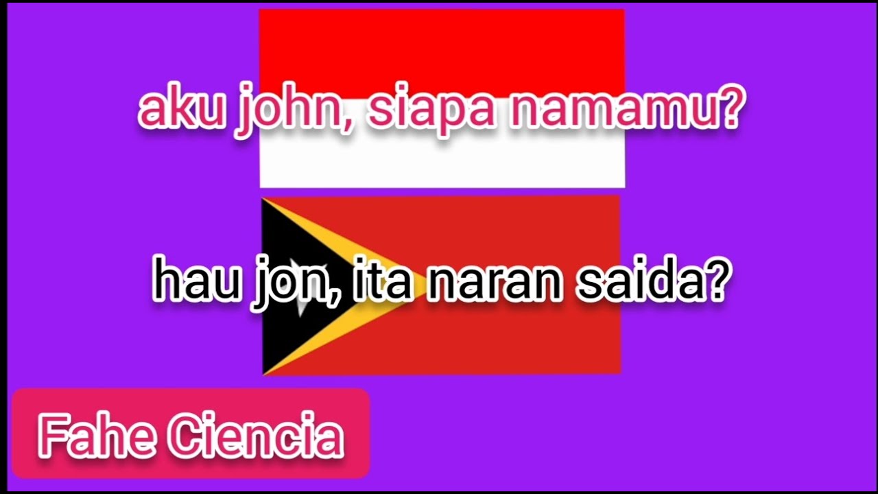 bahasa indonesia terjemahan bahasa tetun timor-leste - YouTube