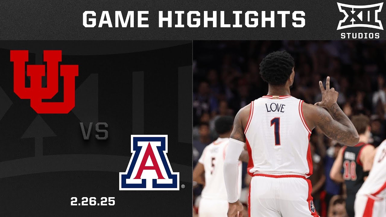 Utah vs. #22 Arizona Game Highlights | 2024-25 Big 12 Men's Basketball ...