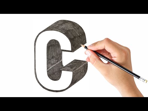 How to draw 3D letter C Step By Step | Easy Drawing Tutorial
