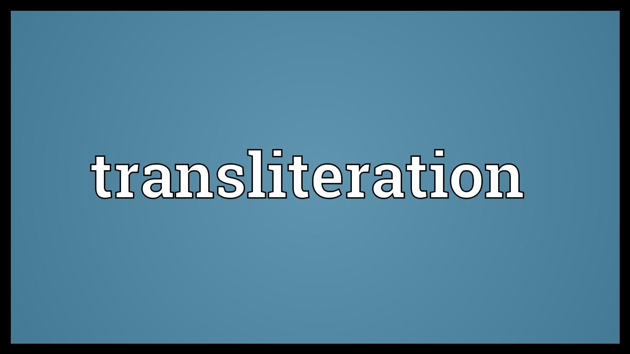 Transliteration Meaning - YouTube