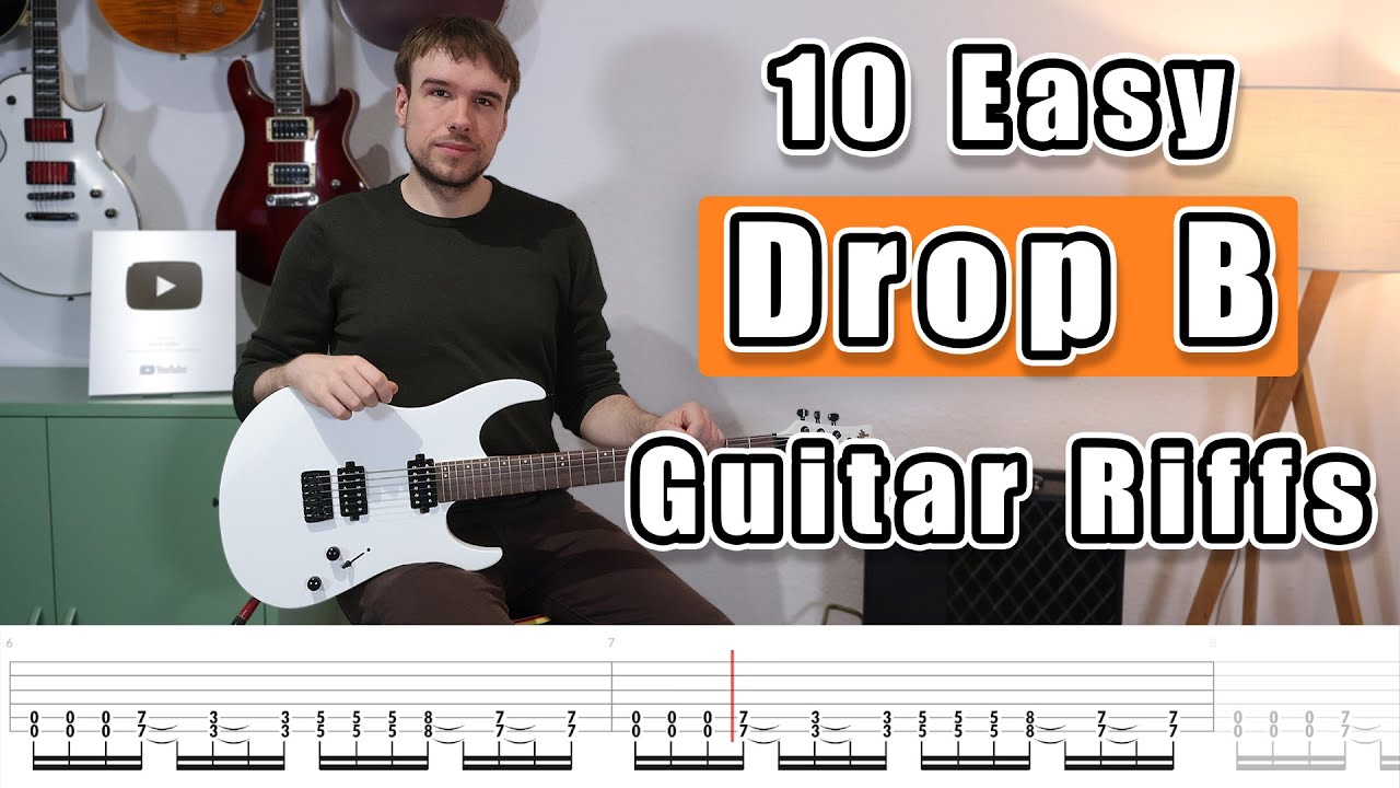 10 Easy Drop B Guitar Riffs (with Tabs) - YouTube