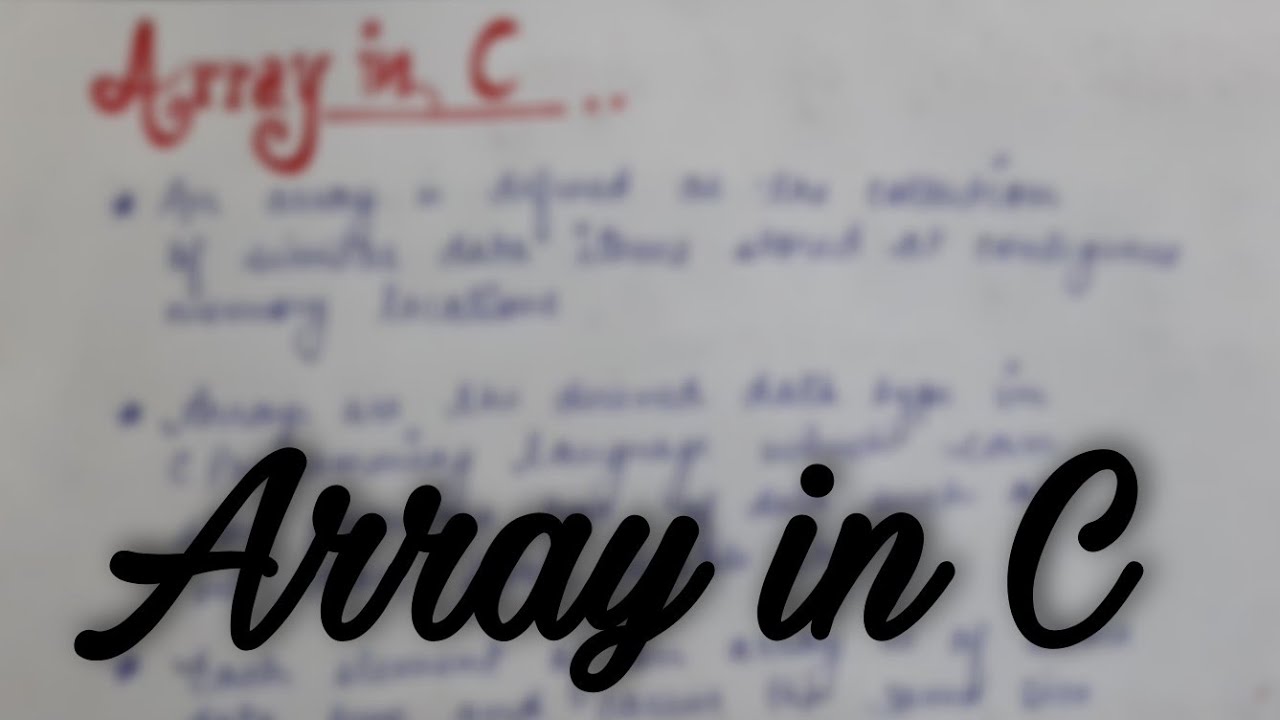 Array In C In Hindi C For Beginners Complete Explanation In Hindi Coding Programming