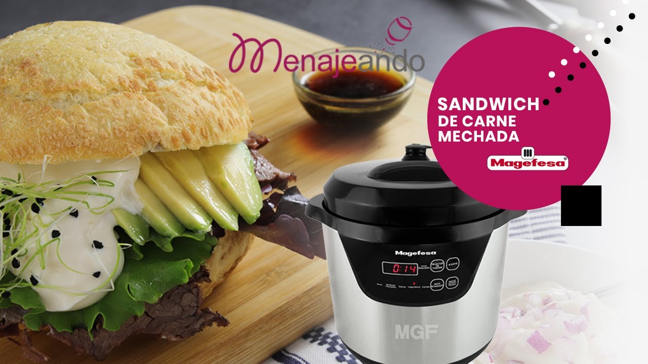 SANDWICH de CARNE MECHADA a la chilena en olla a presión eléctrica ...