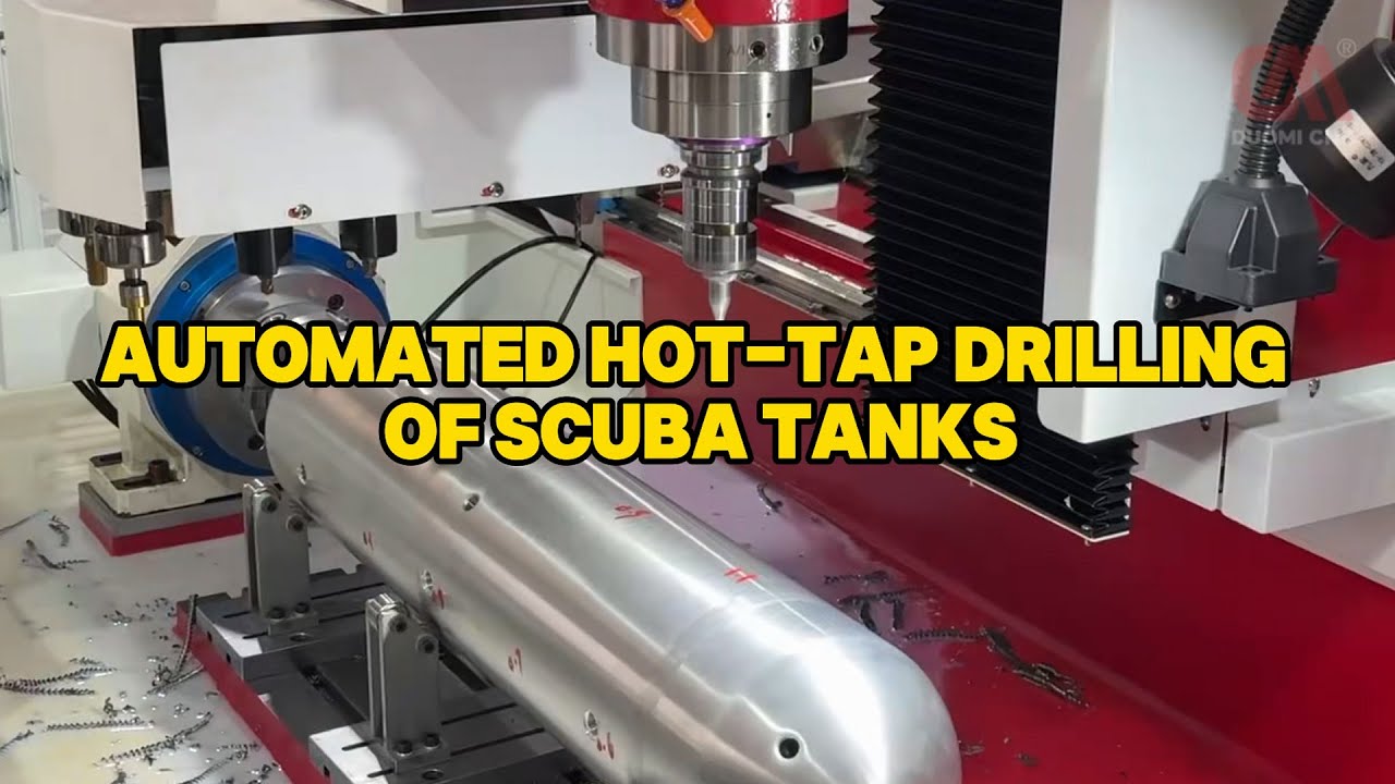 CNC Hot Tapping Scuba Tanks – Full Process Real Video - YouTube