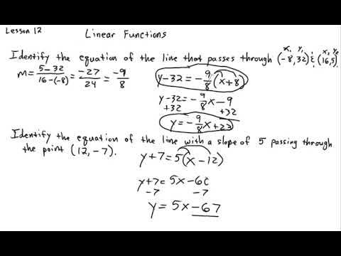 College Algebra - Linear Functions Examples - Given Slope and/or Point ...