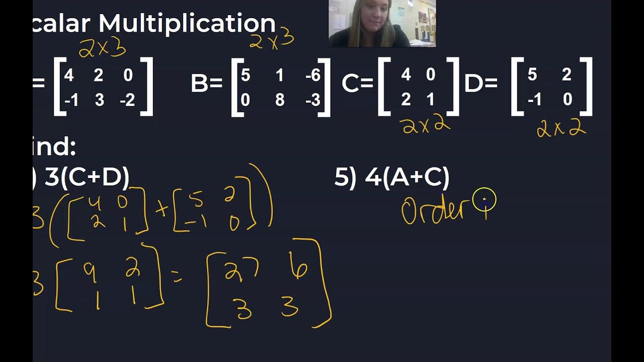 Alg 2_Add, subtract, scalar multiplication with matrices - YouTube