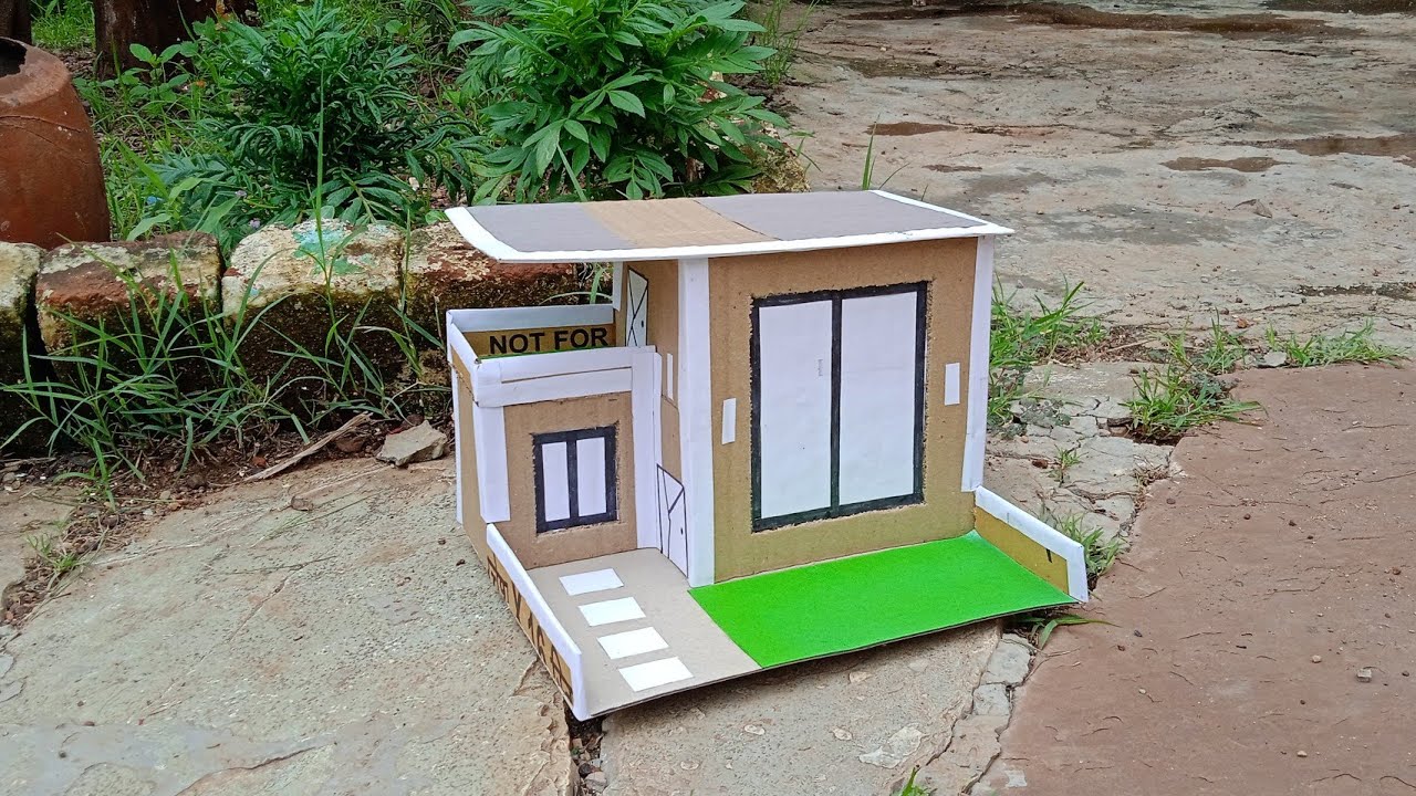 How to make a Cardboard Mini House - YouTube