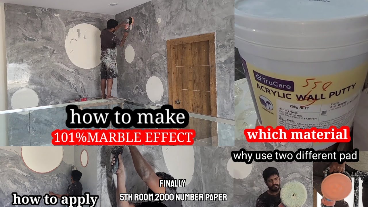 How To make 101%Marble Effect 🚶‍♂️ by 🚶‍♀️ #wall MARBLE hack and tricks ...
