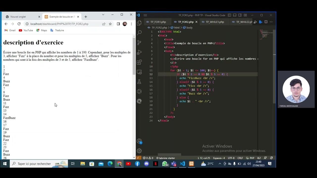 5. Site Dynamique PHP: Exercices les boucles (by Farsal) - YouTube