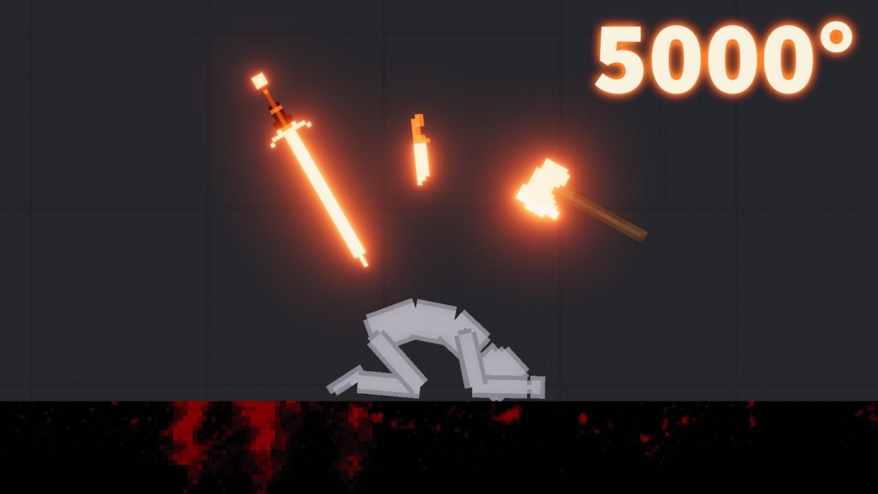 I Throw 5000 DEGREES HEATED WEAPONS At People (People Playground) - YouTube