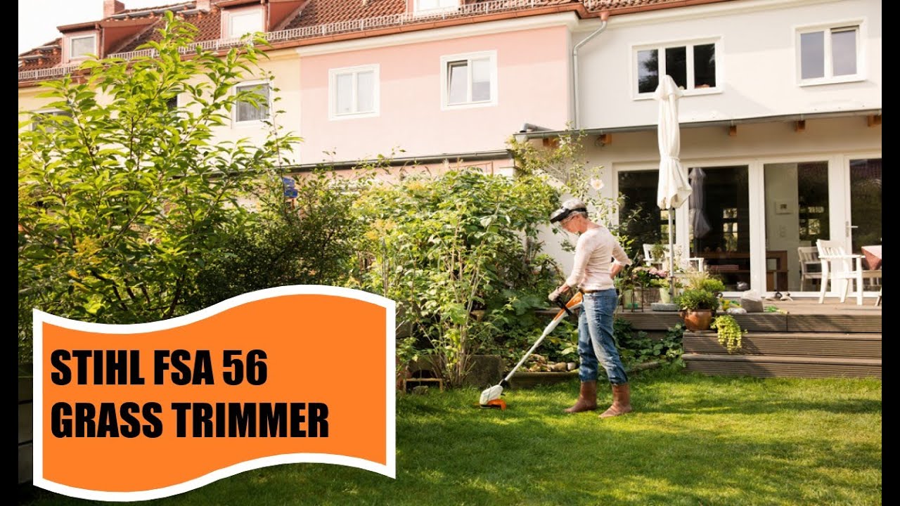 Stihl FSA 56 Battery Grass Cutter - YouTube
