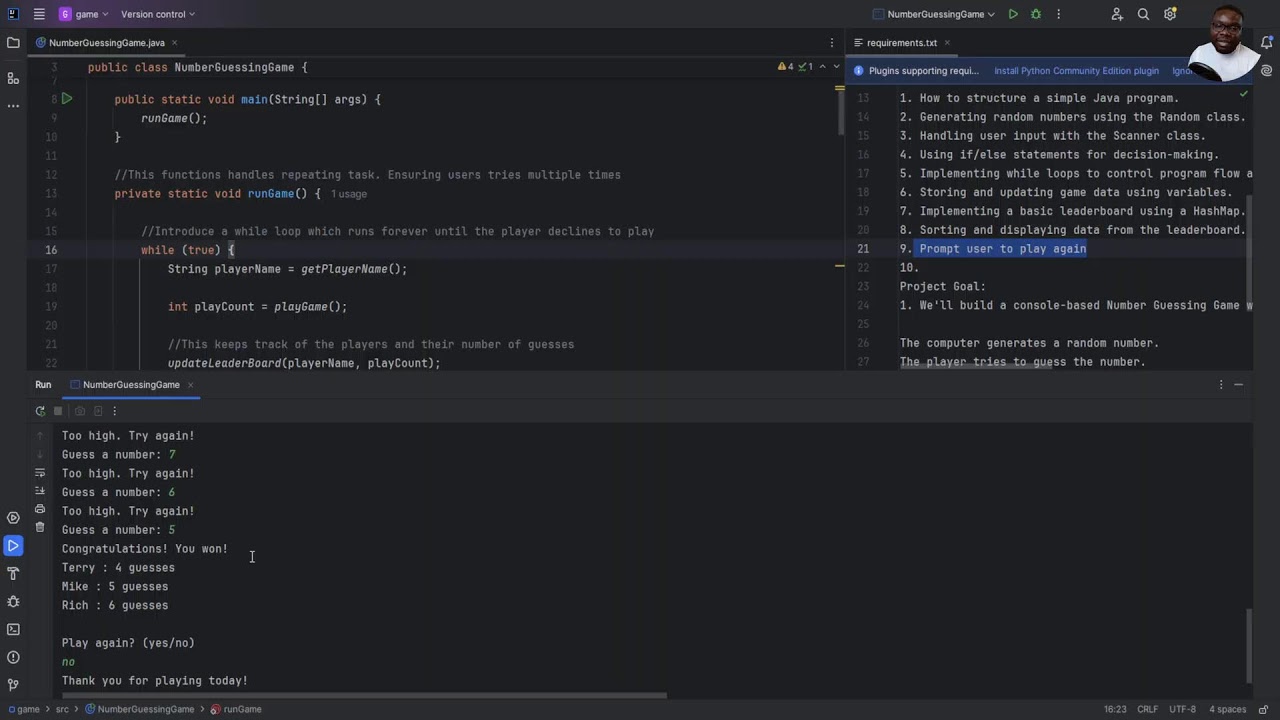 Live Coding Session: Build a Number Guessing Game in Java (With a Leaderboard!) - YouTube