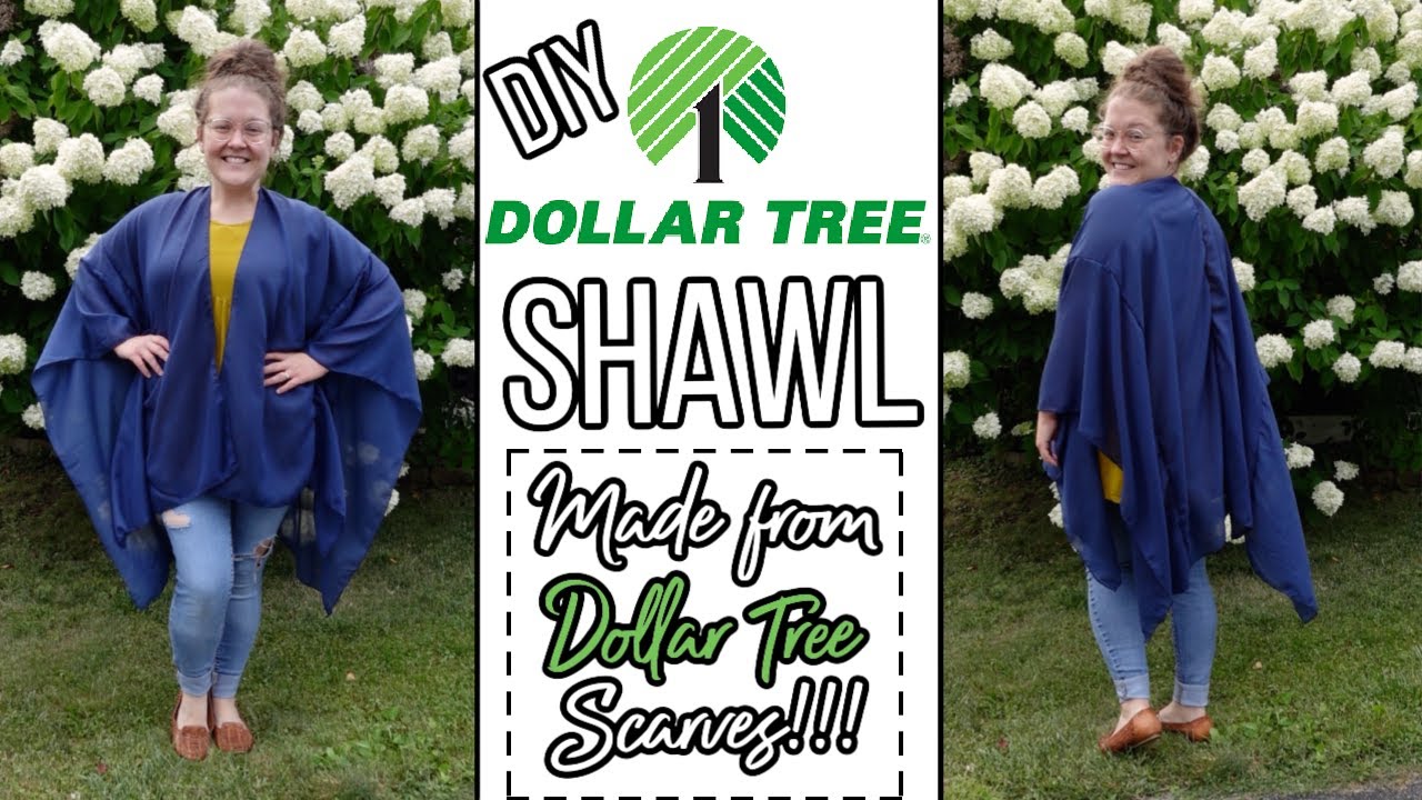 DOLLAR TREE FASHION?!?! | DIY SHAWL | MADE FROM DOLLAR TREE SCARVES ...